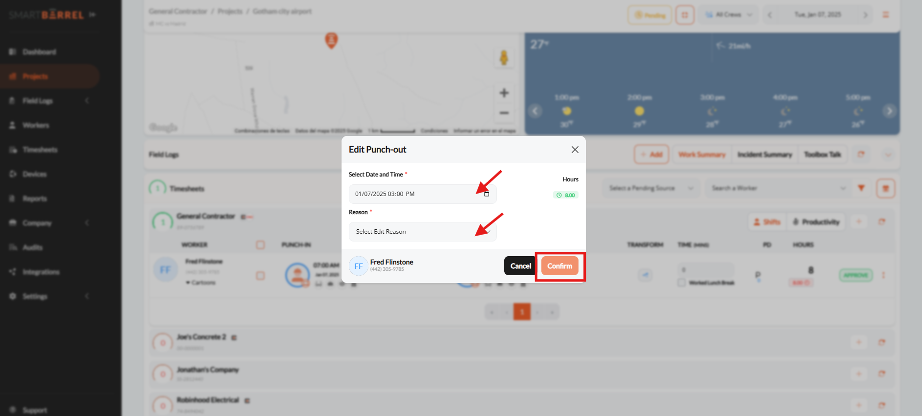 How do I update or delete an incorrect punch?