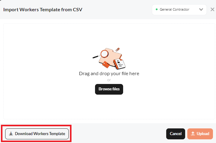 How do I bulk upload workers?
