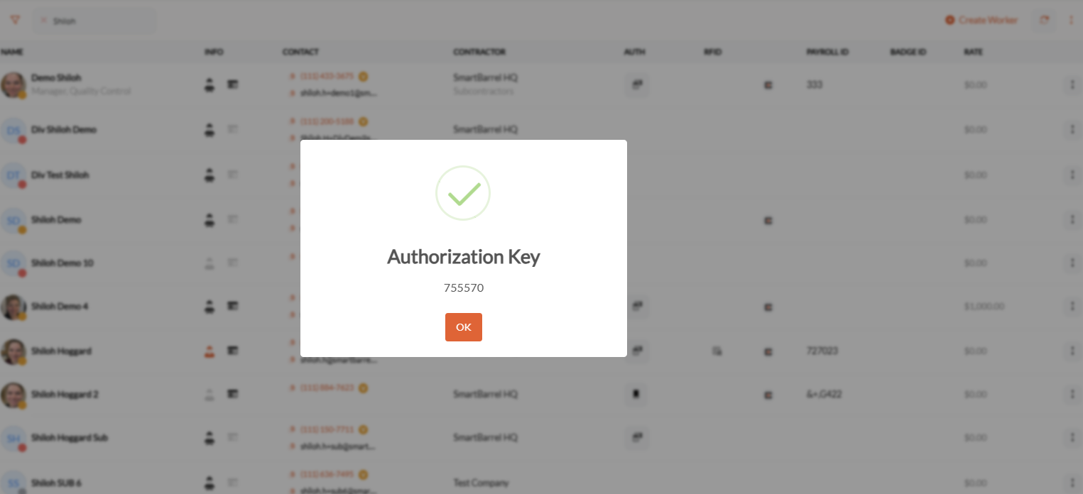 How do I generate an authorization code to log in to the app?