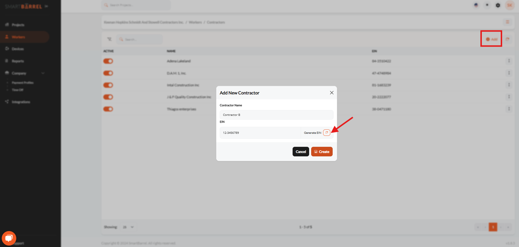 How do I add a new contractor?