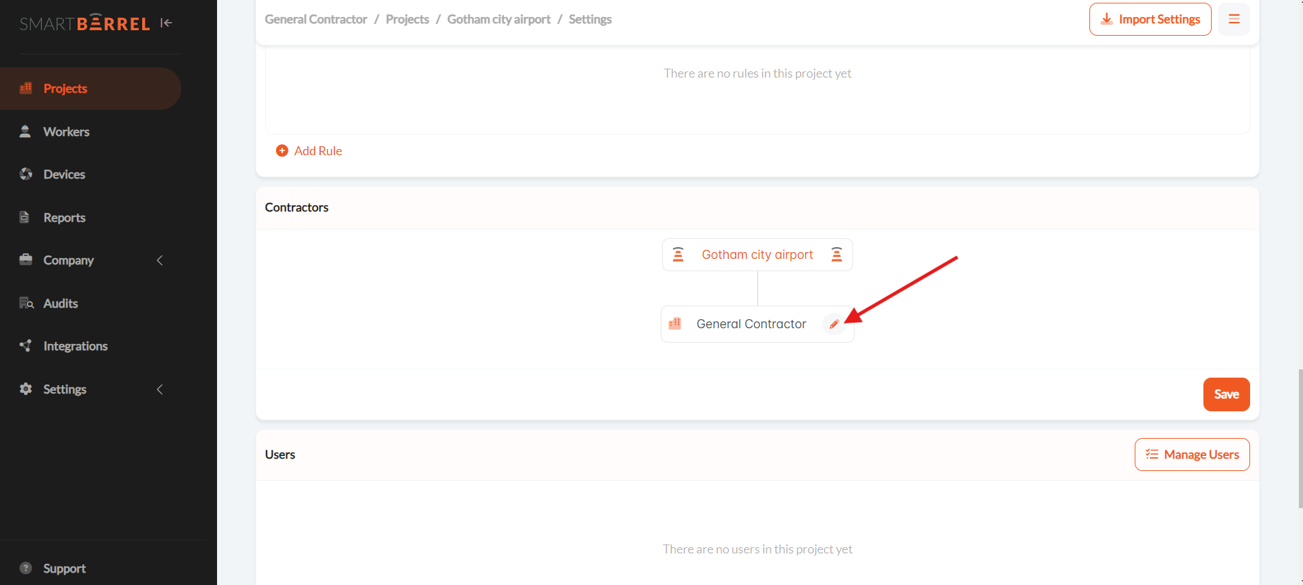 How do I add a contractor to my project?