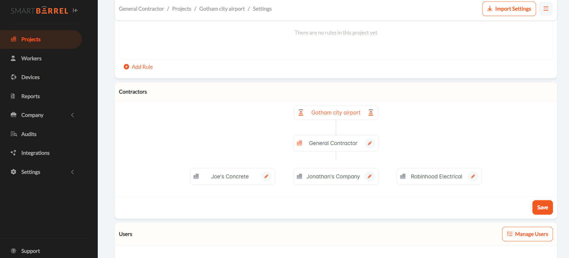 How do I add a contractor to my project?